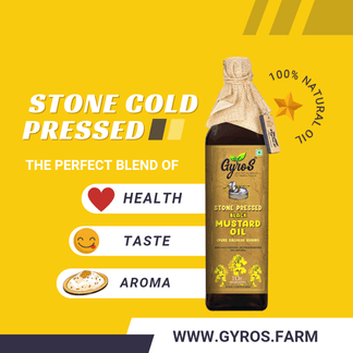 Pure & Natural Stone Cold-Pressed Black Mustard Oil - Gyros Farm