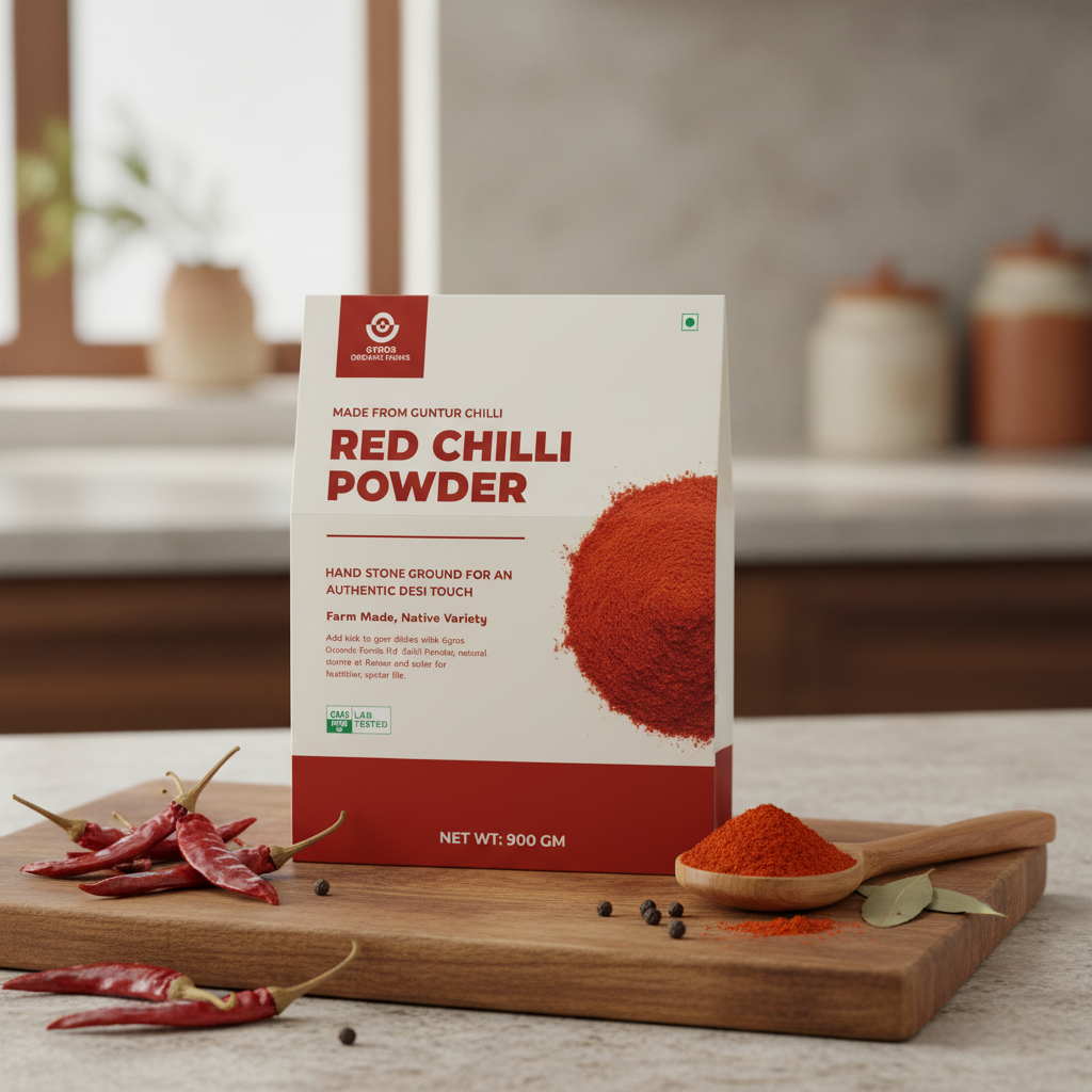 Buy Stone Ground Red Chilli Powder (Lal Mirch Powder) – Gyros Organic Farms